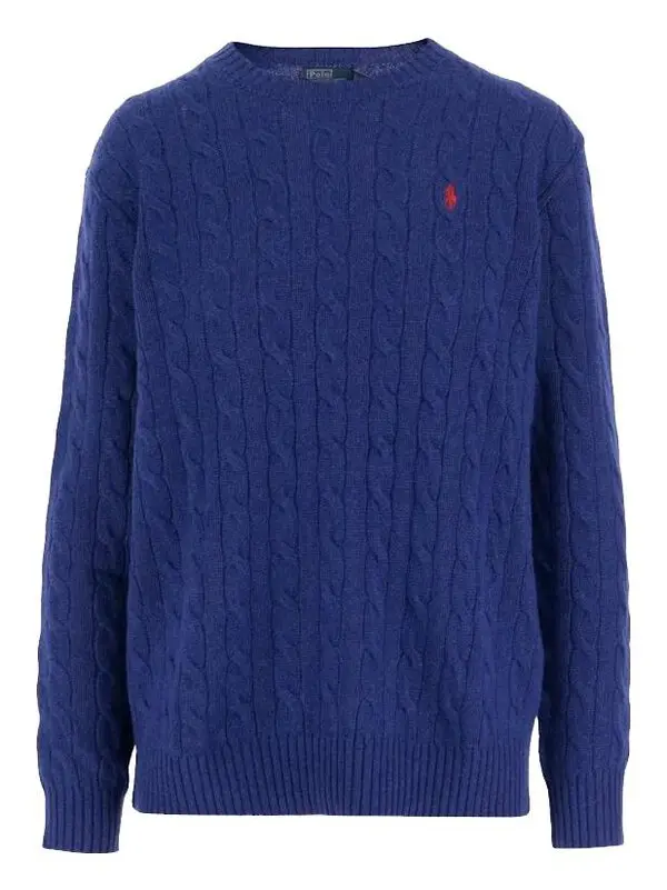Polo Ralph Lauren Long Sleeve Crew Neck Pullover - Midnight Cobalt Blue