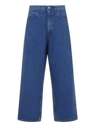 Marni Printed Logo Red Patch Jeans - Ocean