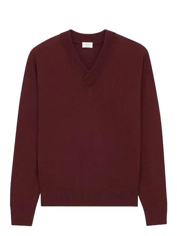 Saint Laurent V Neck Pullover - Bordeaux