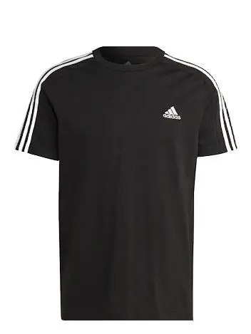 Adidas Essentials Single Jersey 3stripes Tee Shirt - Black White