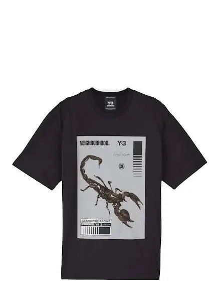 Adidas Y3 Nbhd Graphic Tee Shirt - Black Granite