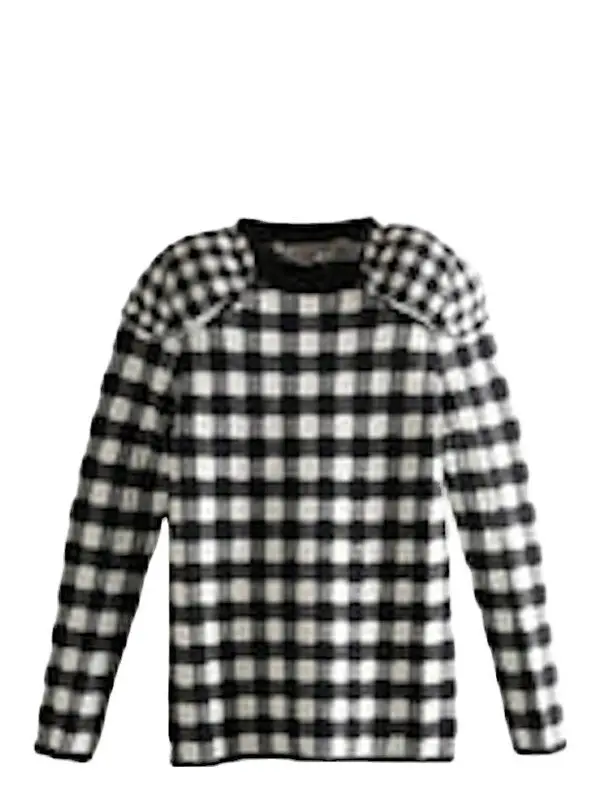 Comme Des Garçons Plaid Crewneck Sweater - Black Off White