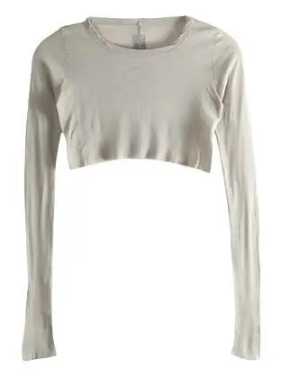 Rick Owens Long Sleeve Crop T-shirt - Pearl