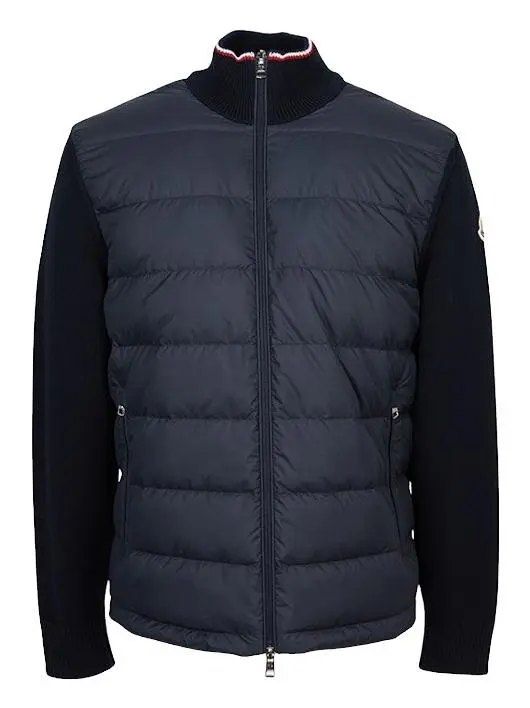 Moncler Padded Zip Up Cardigan - Navy Blue