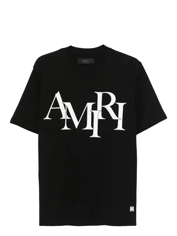 Amiri Staggered Logo T-shirt - Black