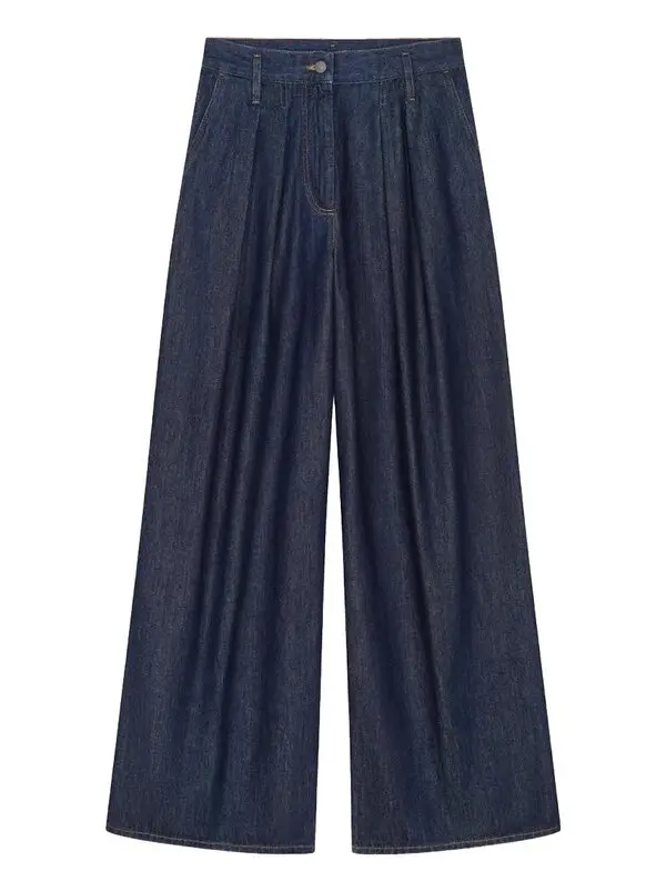 Dries Van Noten Wide Pleated Jeans - Indigo