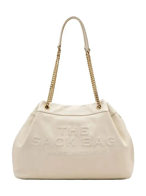 Marc Jacobs Large Leather Chain Sack Bag - Cloud White