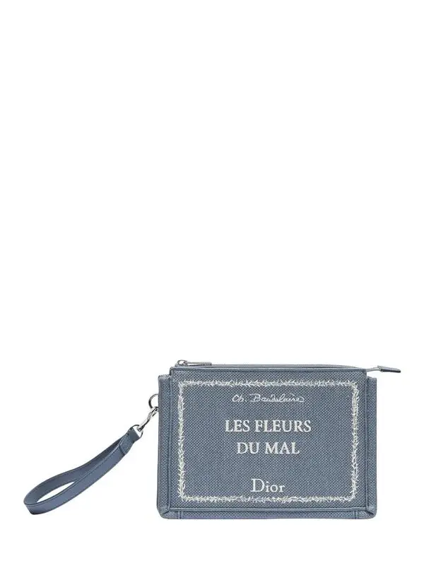 Dior Les Fleurs Du Mal Triangle Pouch - Blue/white