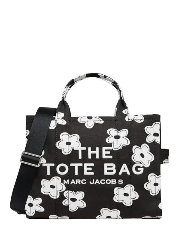 Marc Jacobs The Daisy Canvas Medium Tote Bag - Black/white