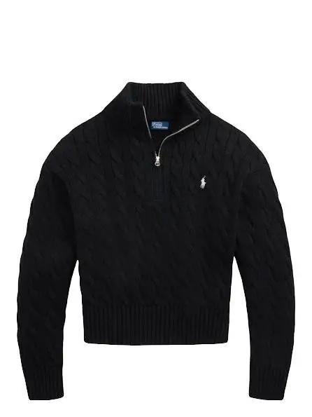 Polo Ralph Lauren Half Zipper Long Sleeve T-shirt - Black