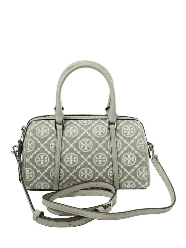 Tory Burch T Monogram Utility Mini Barrel Bag - Gray
