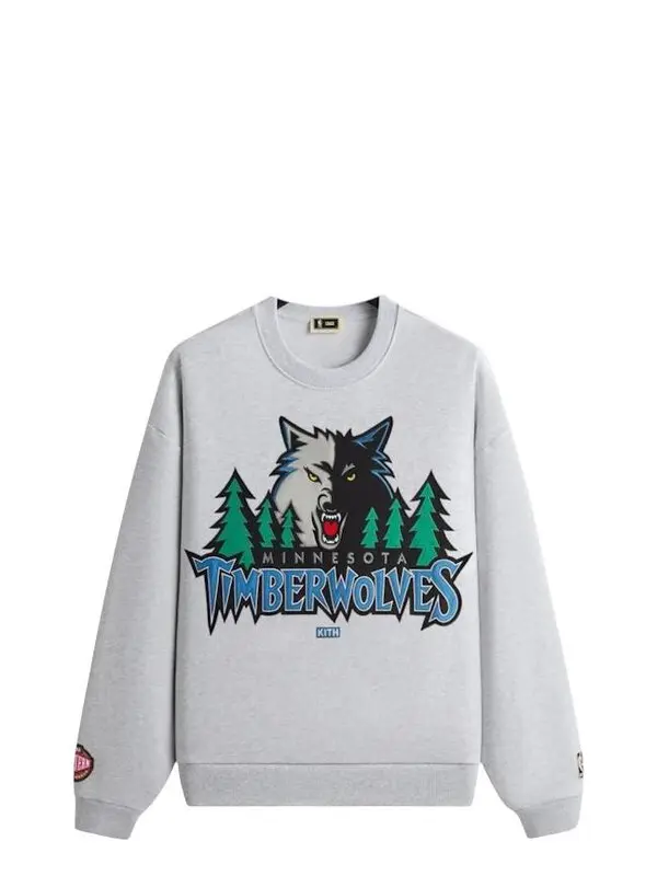Kith Nba All-star Minnesota Timberwolves Nelson Crewneck Sweatshirt - Light Heather Grey