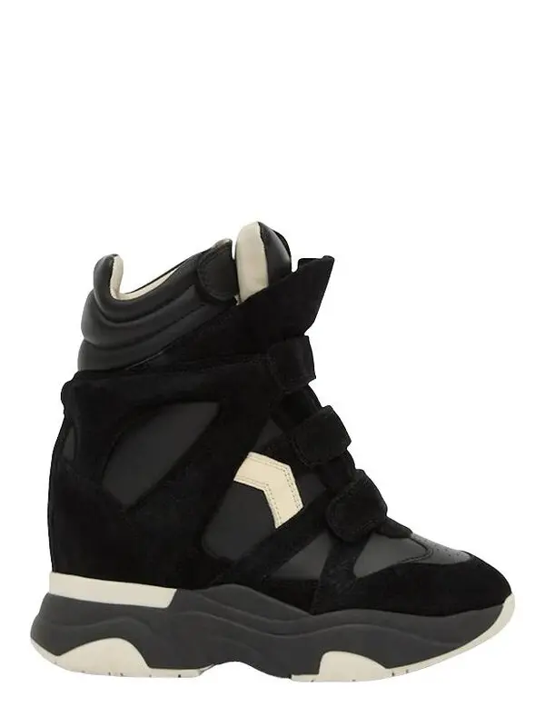 Isabel Marant Balskee Leather Wedge High-top Sneakers - Black