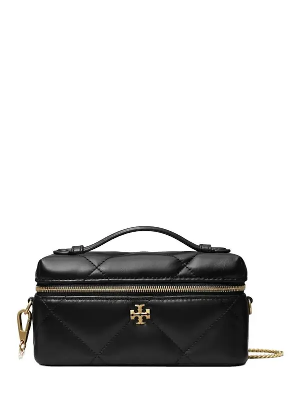 Tory Burch Kira Diamond Quilt Charm East/west Vanity Case - Black