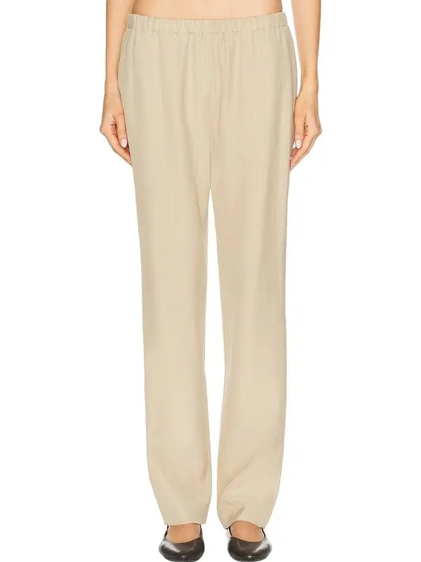 Loulou De Saison Scot Ankle Length Straight Leg Pant - Beige