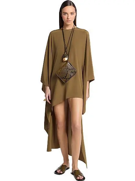 Michael Kors Silk Crepe De Chine Asymmetric Kaftan - Green