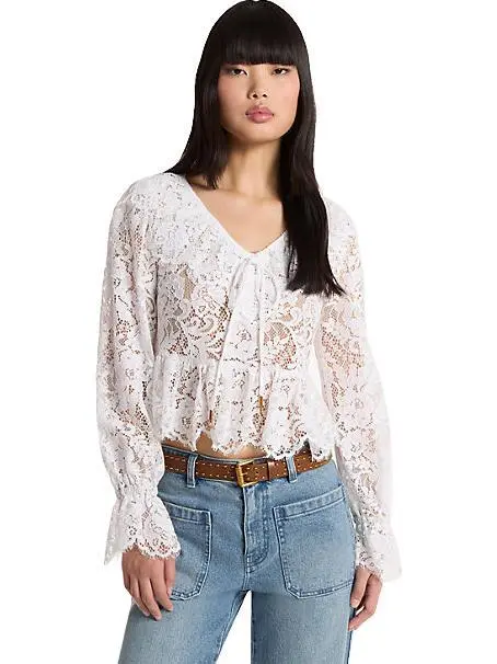 Michael Kors Corded Floral Lace Blouse - White