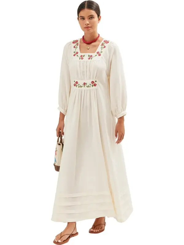 Rixo Neila Regular Dress - Cream