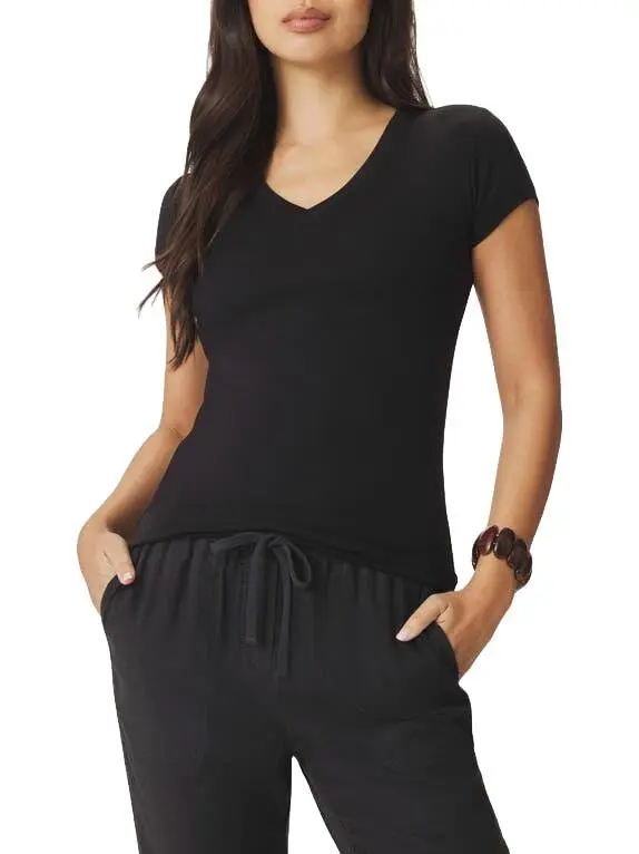 Splendid Josie Stretch V-neck T-shirt - Black