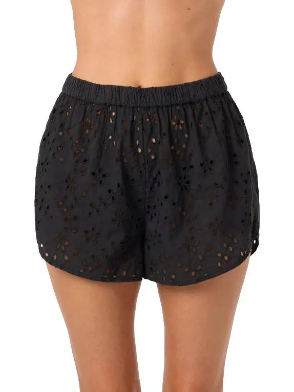 O'Neill Cotton Eyelet Cover-up Shorts - Black