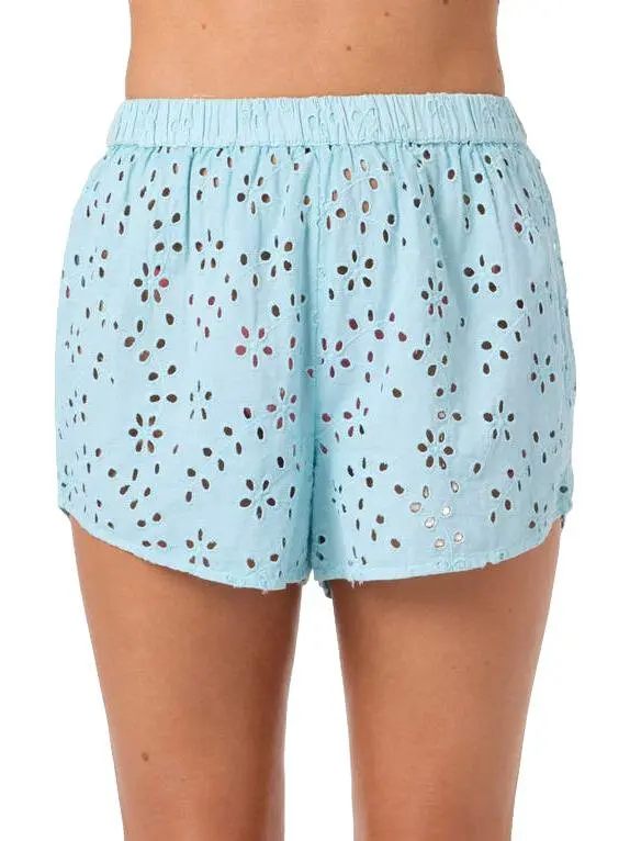 O'Neill Cotton Eyelet Cover-up Shorts - Stratosphere