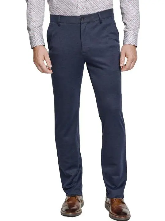 Johnston & Murphy Xc Flex Pinnacle Flat Front Dress Pants - Navy Birdseye