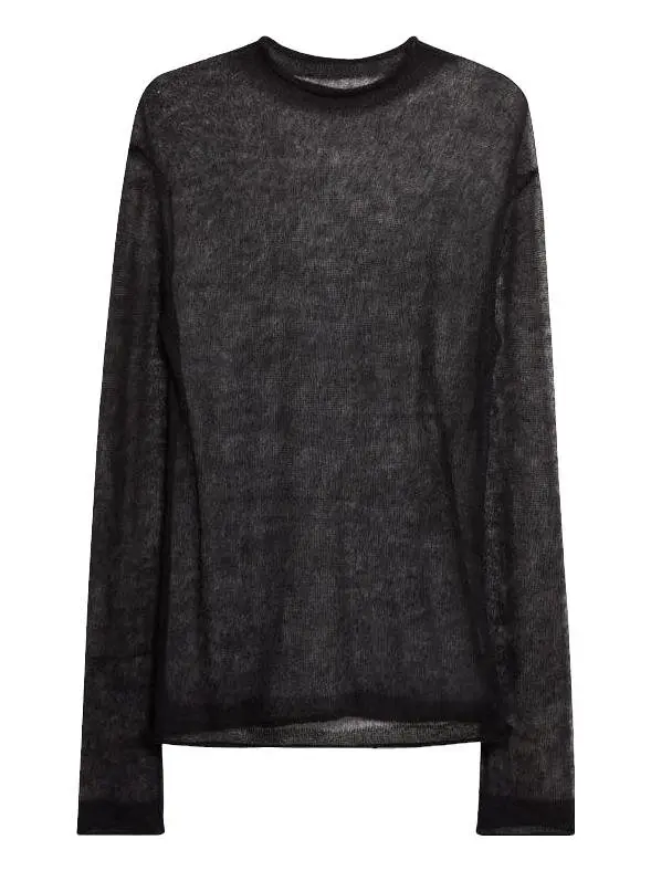 GIA STUDIOS Lanky Superkid Mohair & Extrafine Merino Wool Blend Sweater - Black