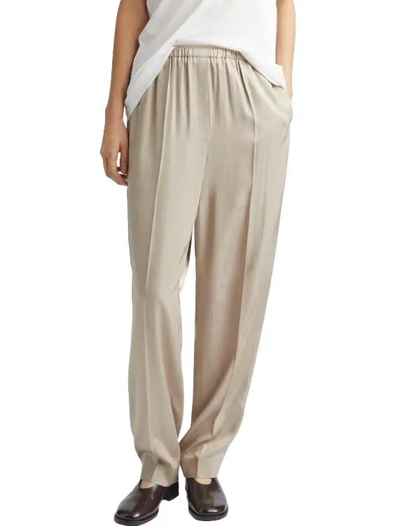 GIA STUDIOS Anne Satin Cocoon Trousers - Beige