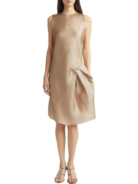 GIA STUDIOS Gala Silk A-line Dress - Champagne