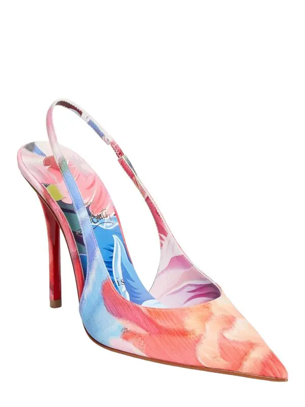 CHRISTIAN LOUBOUTIN Miss Z Pointed Toe Slingback Pumps - Multi/lin Multi