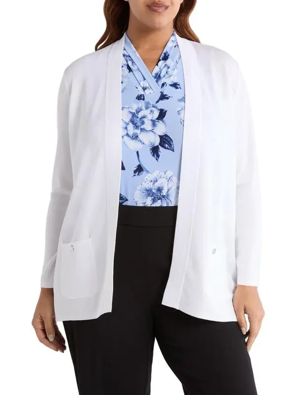 Anne Klein Malibu Open Front Cardigan - Crisp White