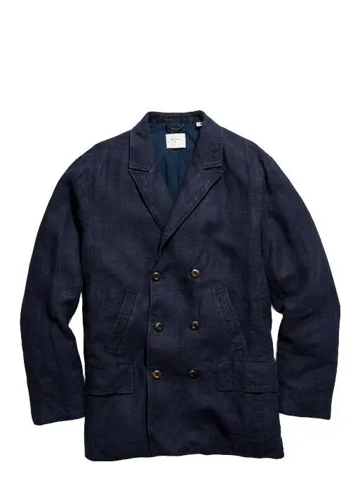 Billy Reid Canvas Pea Coat - Navy