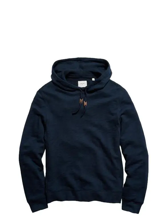 Billy Reid French Terry Hoodie - Carbon Blue