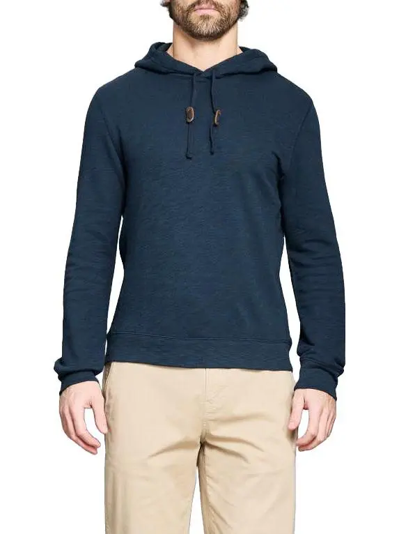 Billy Reid French Terry Hoodie - Carbon Blue