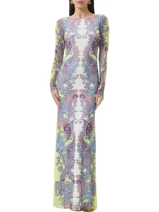 AFRM Talmo Long Sleeve Maxi Dress - Citrus Paisley