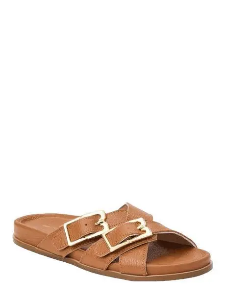 Bruno Magli Genesis Slide Sandal - Cognac Tumbled