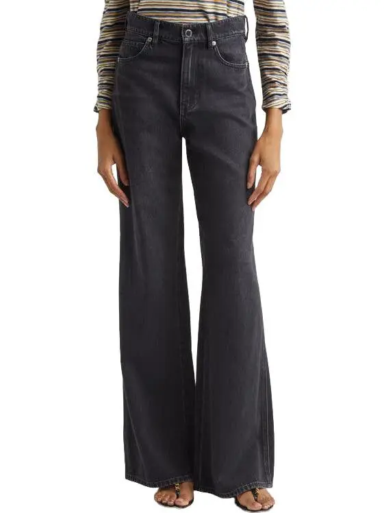 Veronica Beard Kasey Wide Leg Jeans - Washed Onyx