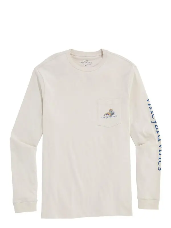 Vineyard Vines Camo Cooler Long Sleeve Graphic T-shirt - Stone