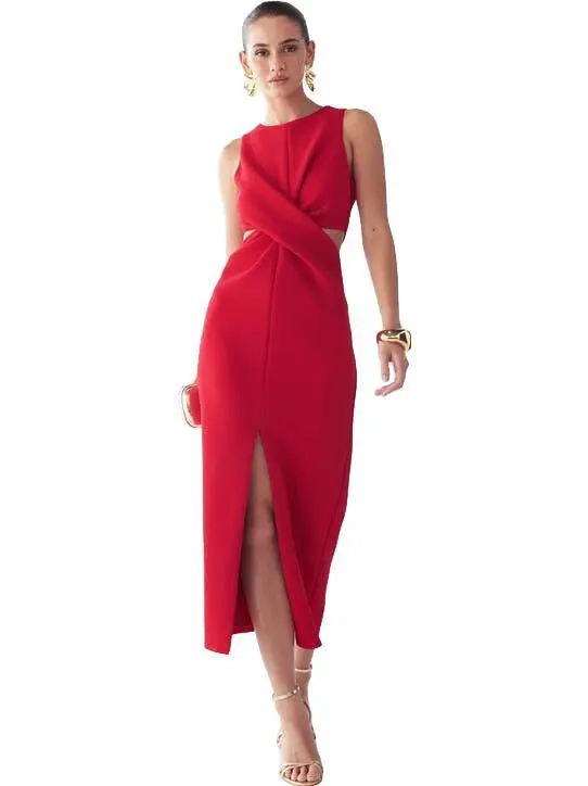 BWLDR Newark Midi Dress - Poppy Red