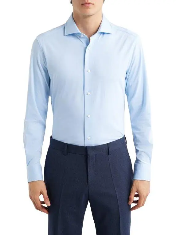 BOSS Hays Kent Dress Shirt - Open Blue