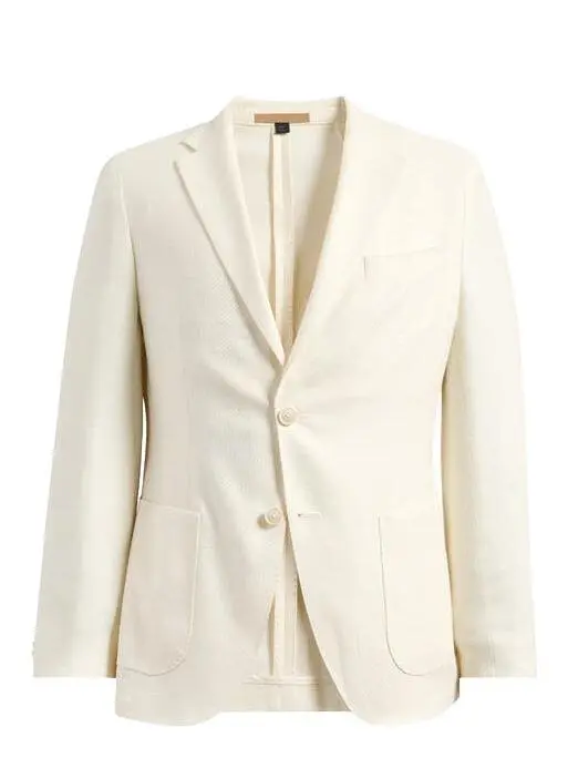 BOSS Heston Slim-fit Textured Sport Coat - Open White