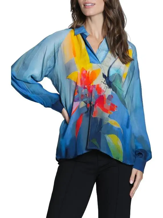 APNY Printed Long Sleeve Top - Blue Multi