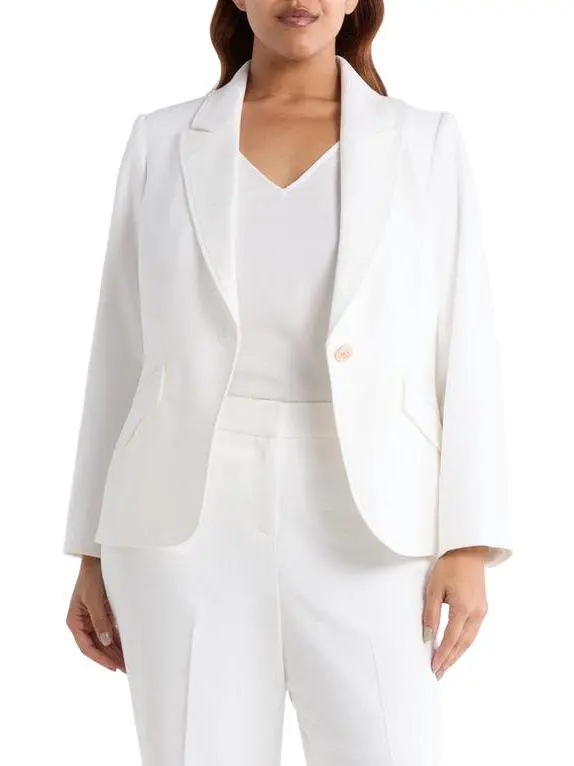 TAHARI ASL Stretch Bouclé Jacket - Ivory