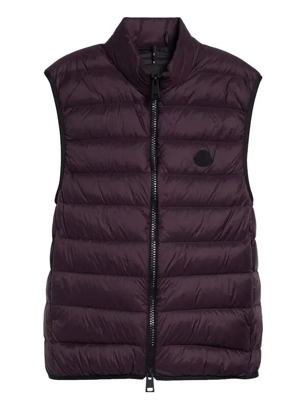 Moncler Deneb Zip Down Puffer Vest - Dark Burgundy
