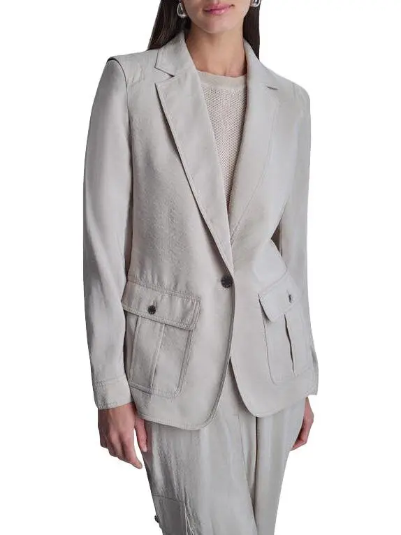 Dkny Faux Suede Fuji Blazer - Pebble