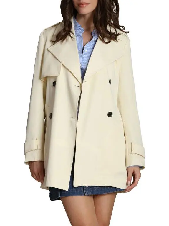 Avec Les Filles Double Breasted Short Trench Coat - Buttermilk