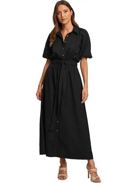 WILLA Orchid Shirt Dress - Black