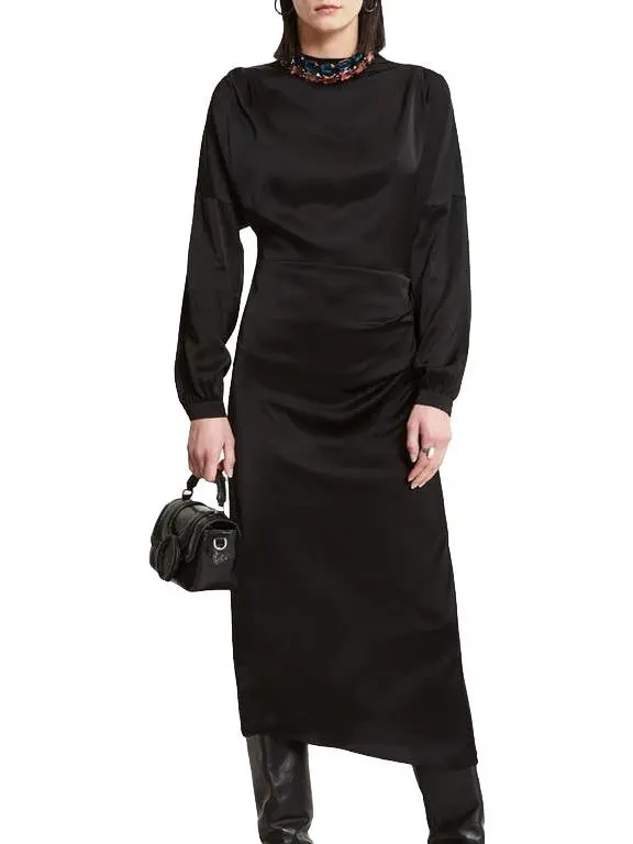 OTTOD'AME Viscose Long Dress - Black
