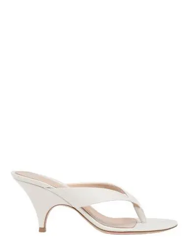 GIANVITO ROSSI Sofia Thong Mule - White Calf Leather