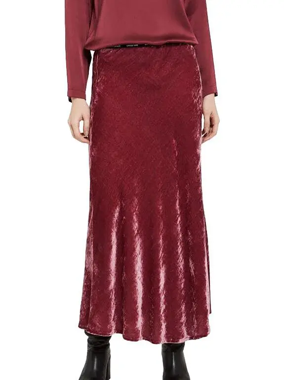 OTTOD'AME Velvet Midi Skirt - Pink